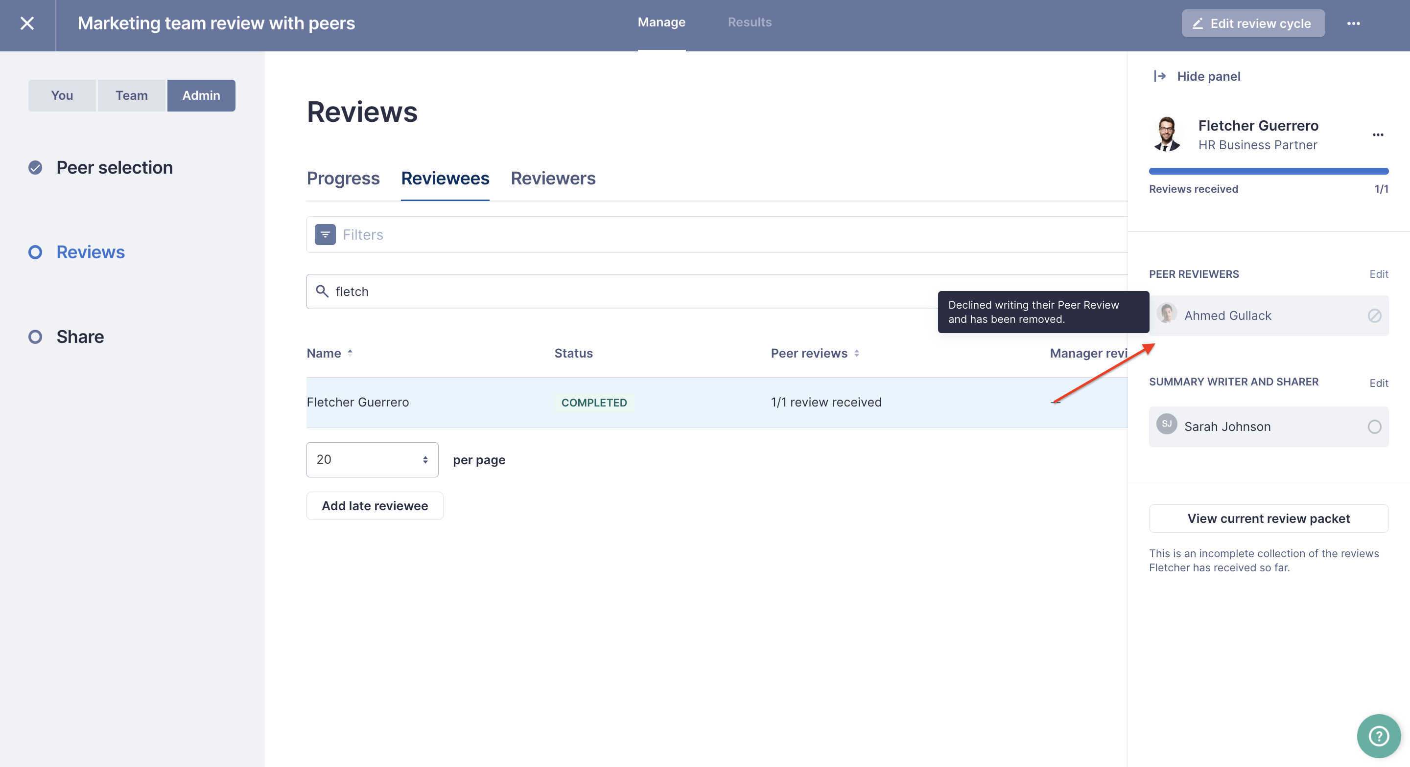 View Reviewers Who Declined Writing a Peer Review – Lattice Help Center