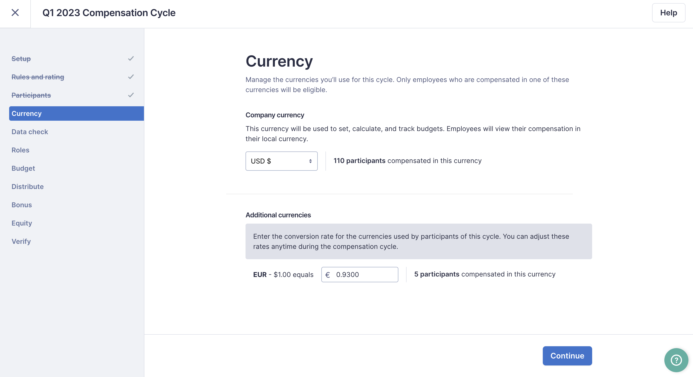 Create a Compensation Cycle: Currency – Lattice Help Center