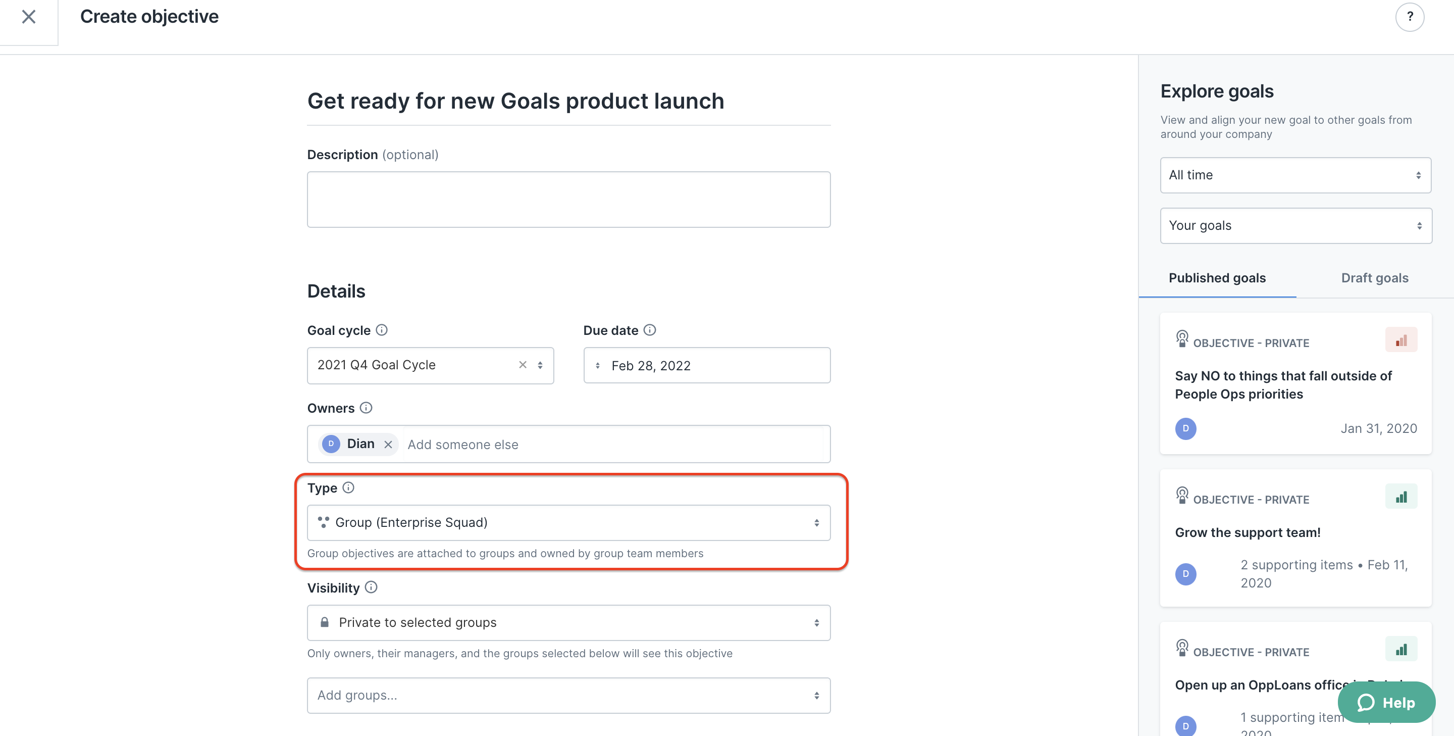 Create A Group Goal Lattice Help Center