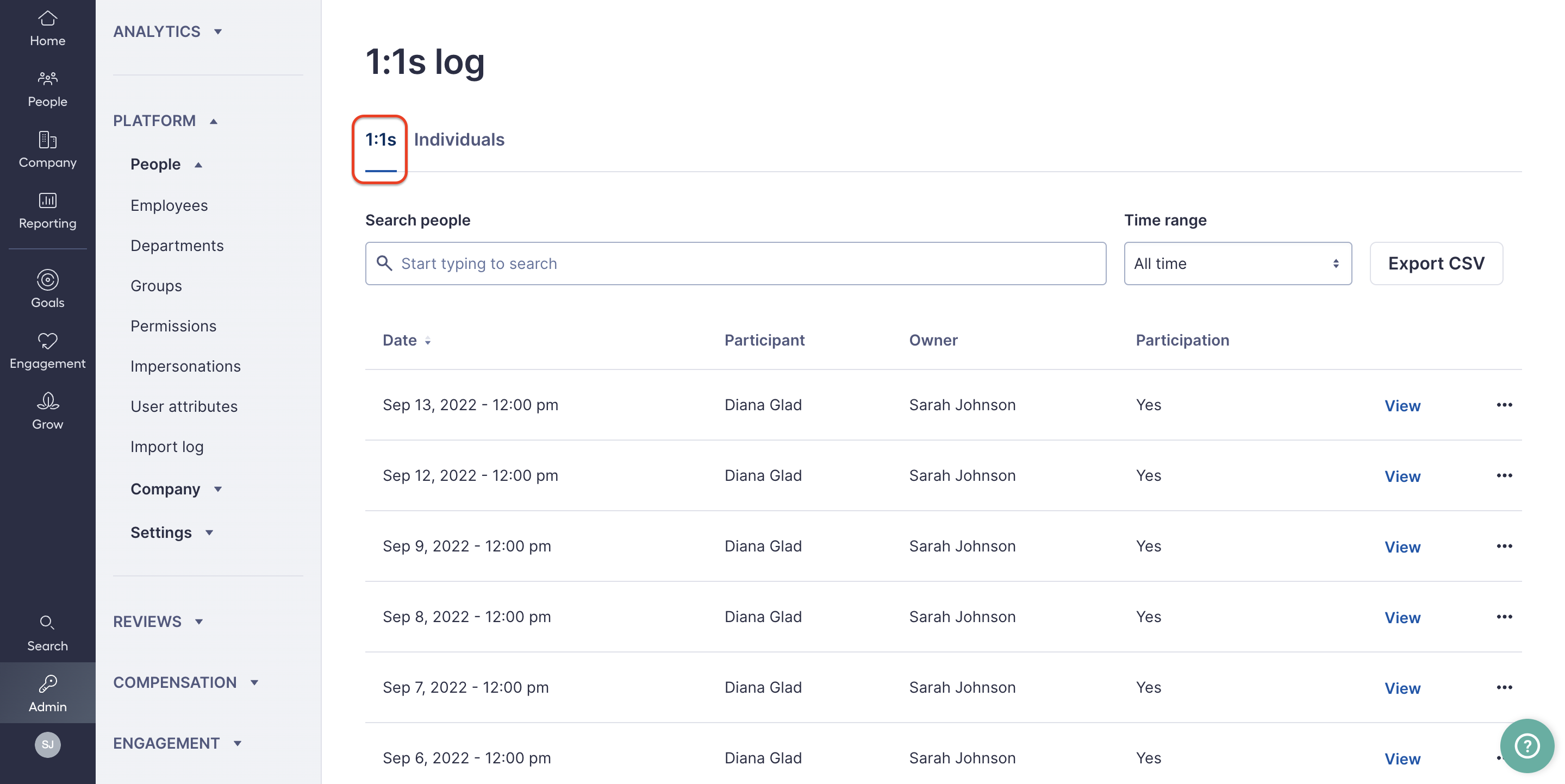The 1:1s Log – Lattice Help Center